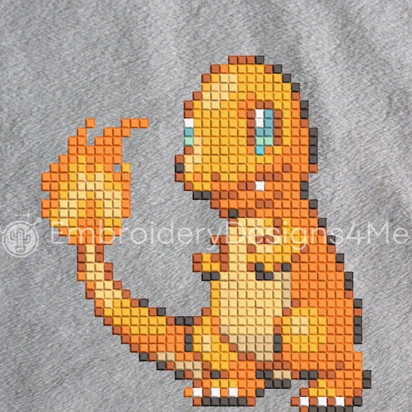 Charmander Pixel Art - Etsy