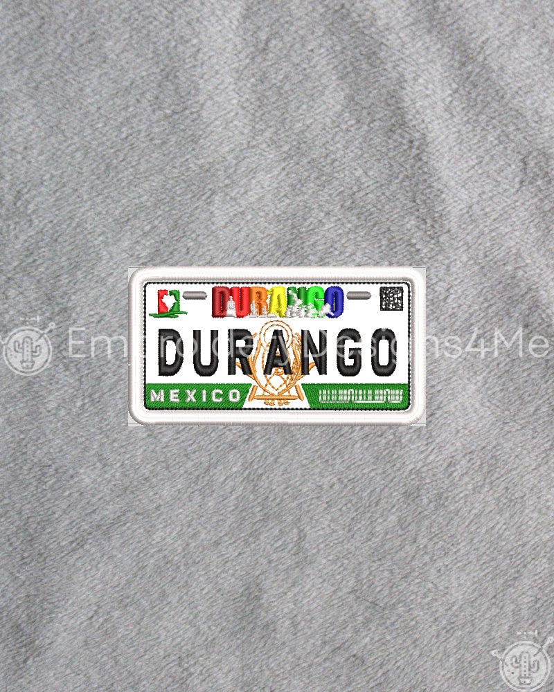 Durango Car Mexican License Driving Plate Mexico Placa Embroidery ...