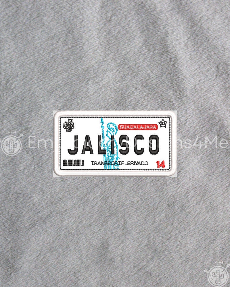 Jalisco Car Mexican License Driving Plate Mexico Placa Embroidery ...
