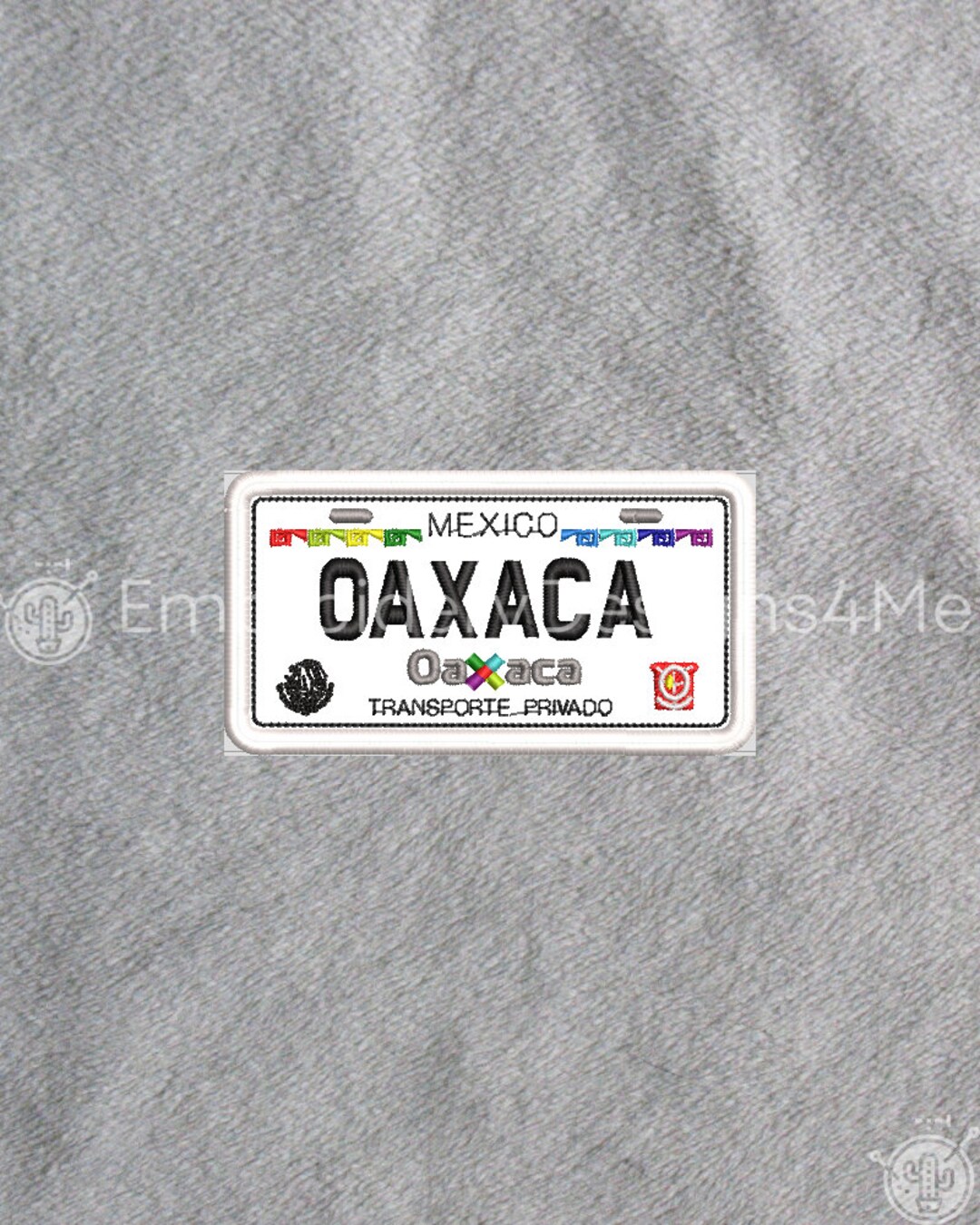 Oaxaca Car Mexican License Driving Plate Mexico Placa Embroidery ...