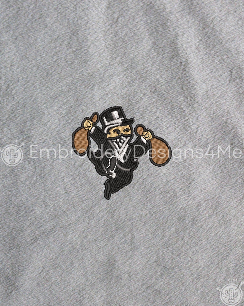 Mr Monopoly Man Bandit Robber Gunman Money Bank Embroidery Design - Etsy