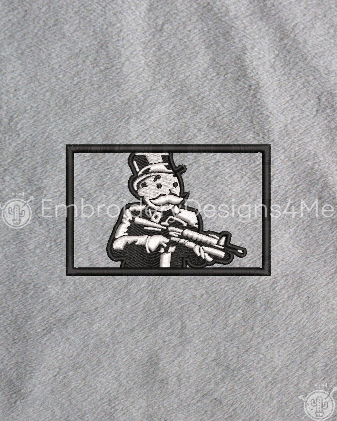 Mr Monopoly Man Scarface Gun Shooting Embroidery Design - Etsy