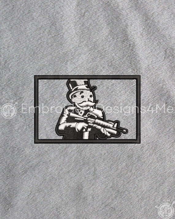 Mr Monopoly Man Scarface Gun Shooting Embroidery Design - Etsy