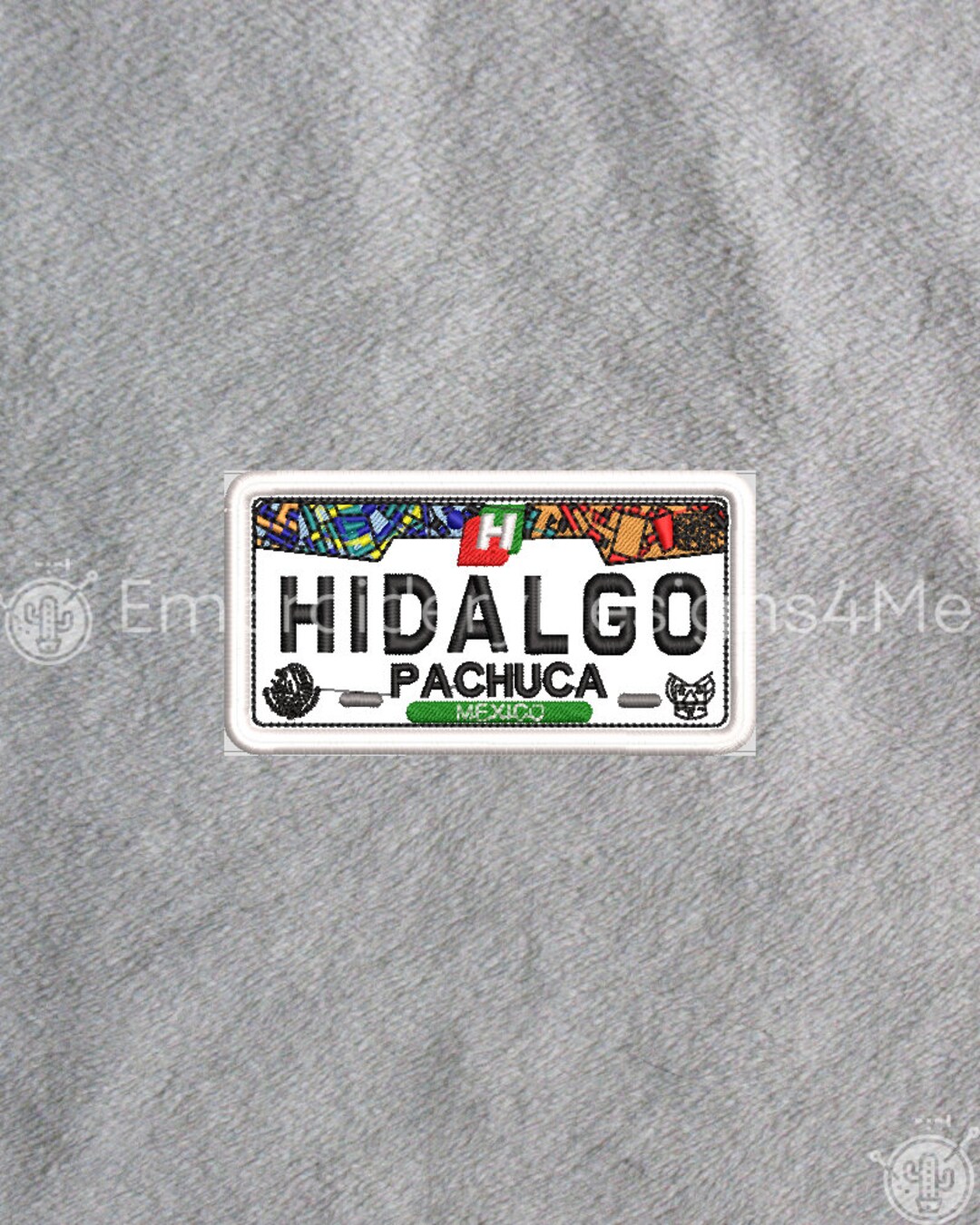 Hidalgo Car Mexican License Driving Plate Mexico Placa Embroidery ...