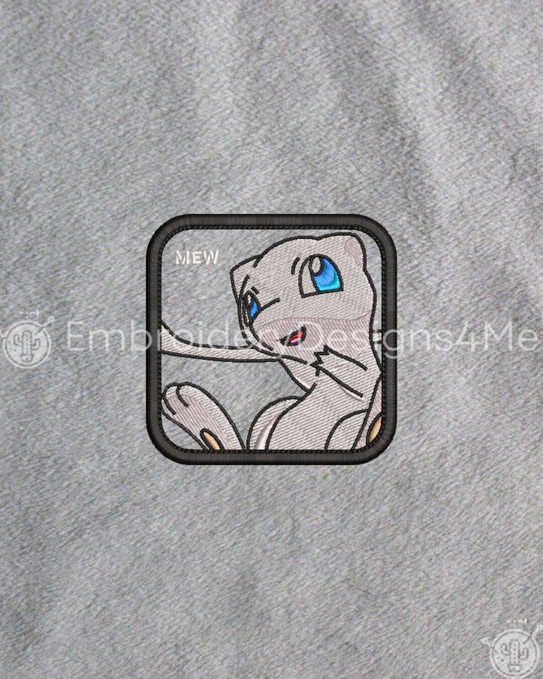 Fashion Hat Patch Mew Pokemon Black Embroidery Design - Etsy