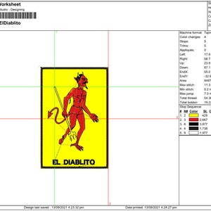 Loteria Mexicana El Diablito the Devil Mexican Bingo Lottery Embroidery ...