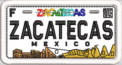 Zacatecas Car Mexican License Driving Plate Mexico Placa Embroidery ...