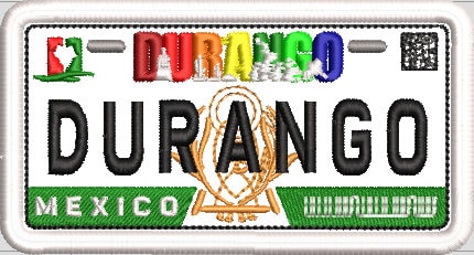 Durango Car Mexican License Driving Plate Mexico Placa Embroidery ...