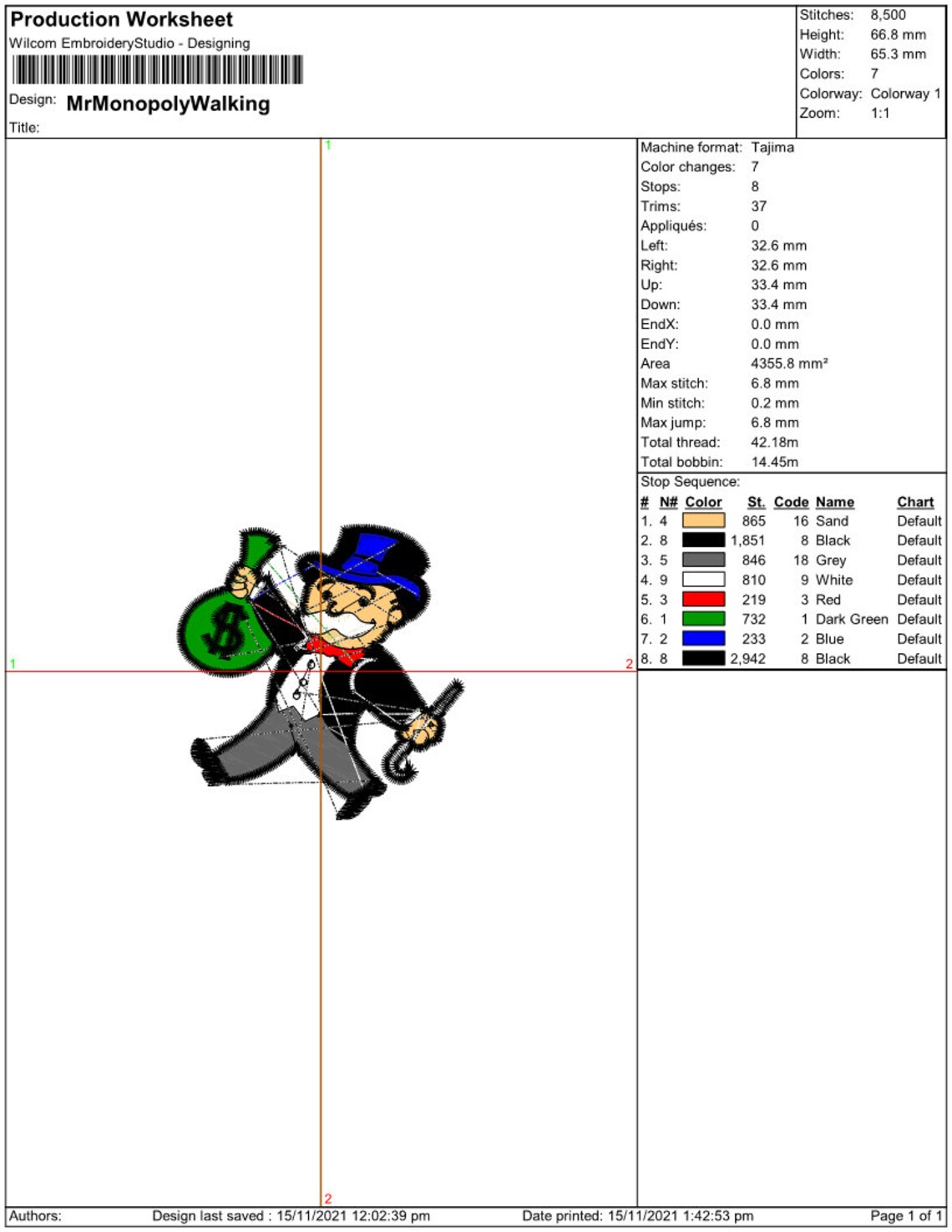 Mr Monopoly Man Walking With Money Embroidery Design - Etsy