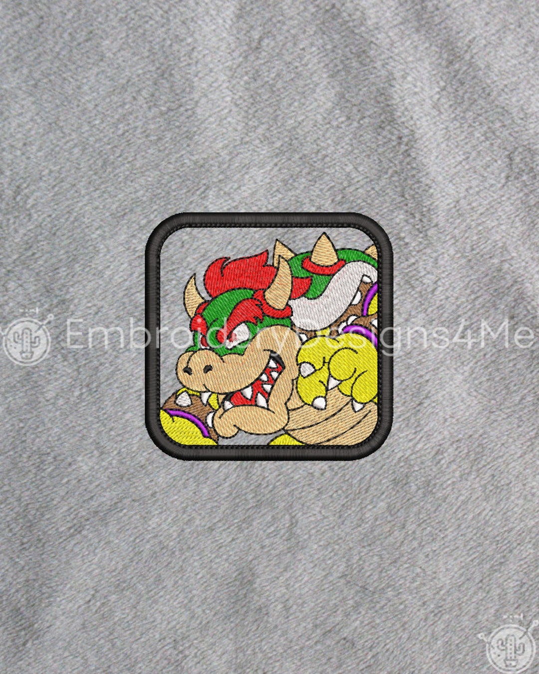 Fashion Hat Patch Bowser Super Mario Black Embroidery Design - Etsy