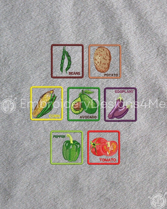 Fashion Hat Patch Food Pack Fruit Vegetables Embroidery Design | Etsy