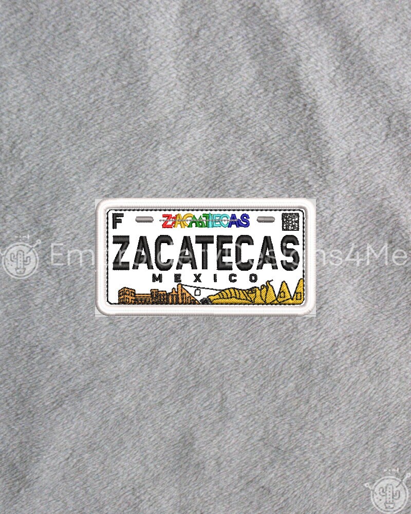 Zacatecas Car Mexican License Driving Plate Mexico Placa Embroidery ...