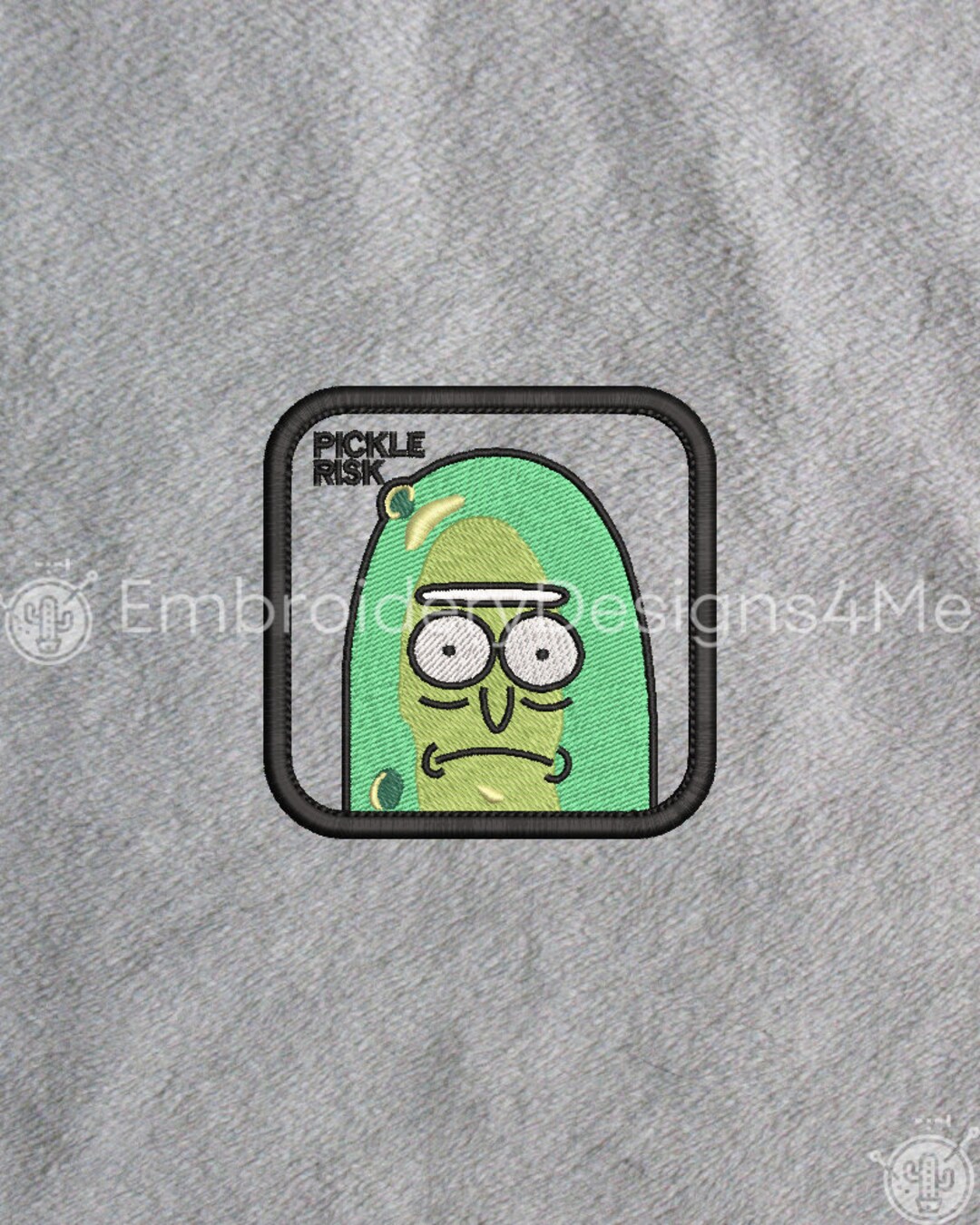 Fashion Hat Patch Pickle Rick Black Embroidery Design - Etsy