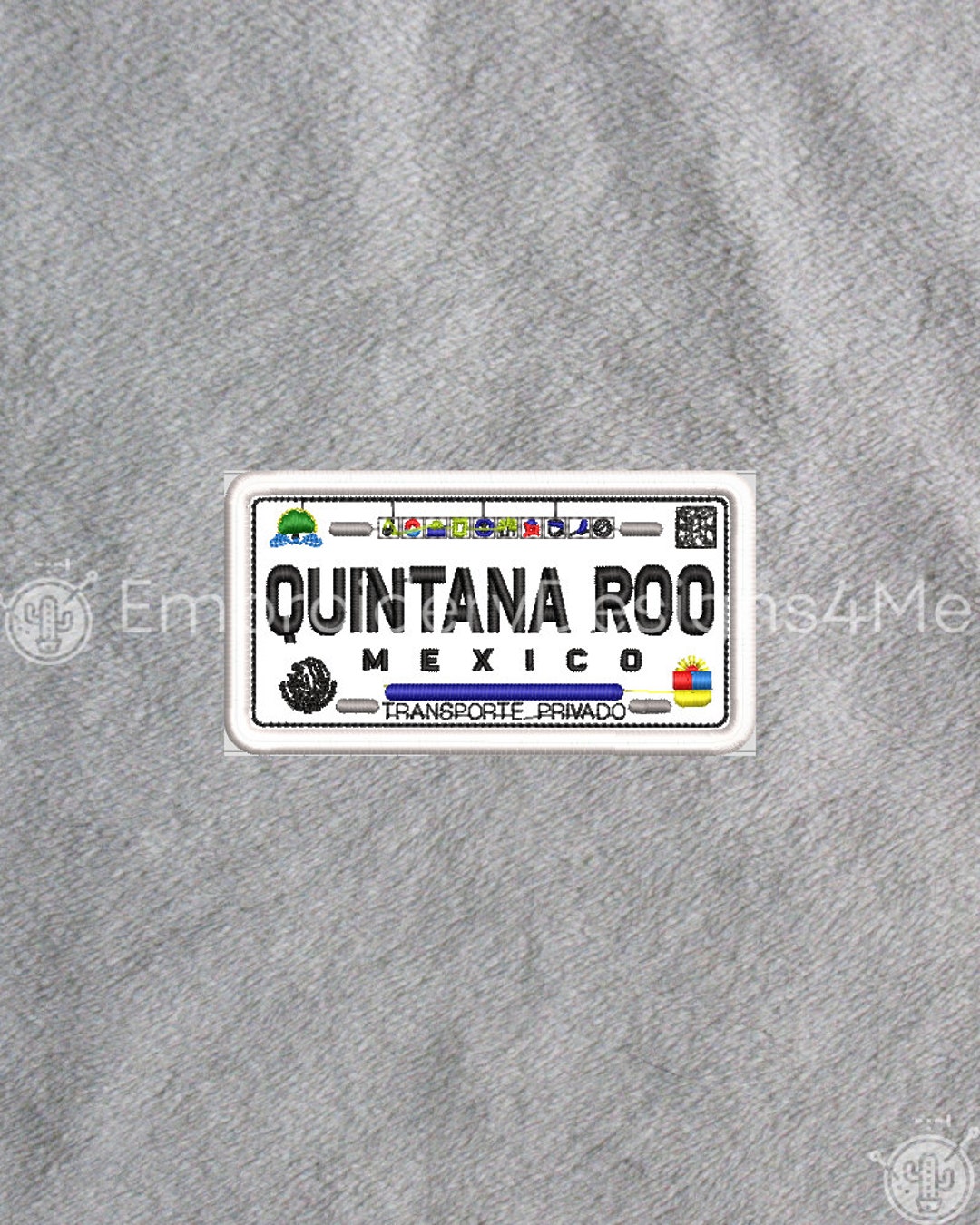 Quintana Roo Car Mexican License Driving Plate Mexico Placa Embroidery ...