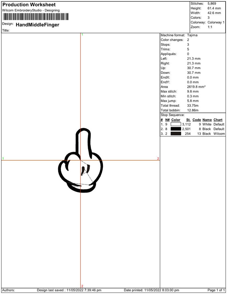 Hand Showing Middle Finger Fck You U Embroidery Design - Etsy