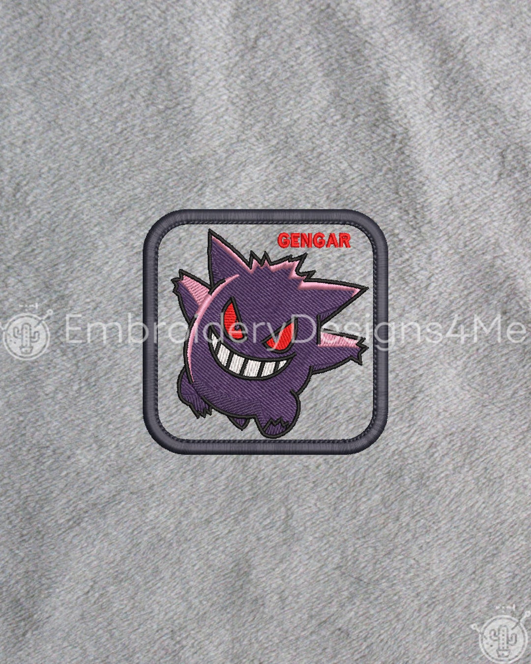 Fashion Hat Patch Gengar Pokemon Dark Black Embroidery Design - Etsy