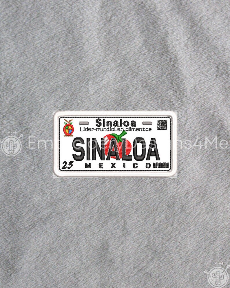 Sinaloa Car Mexican License Driving Plate Mexico Placa Embroidery ...