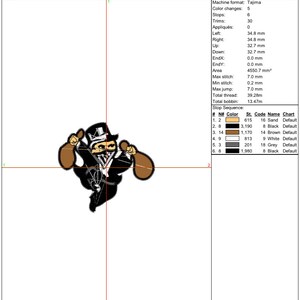 Mr Monopoly Man Bandit Robber Gunman Money Bank Embroidery Design - Etsy