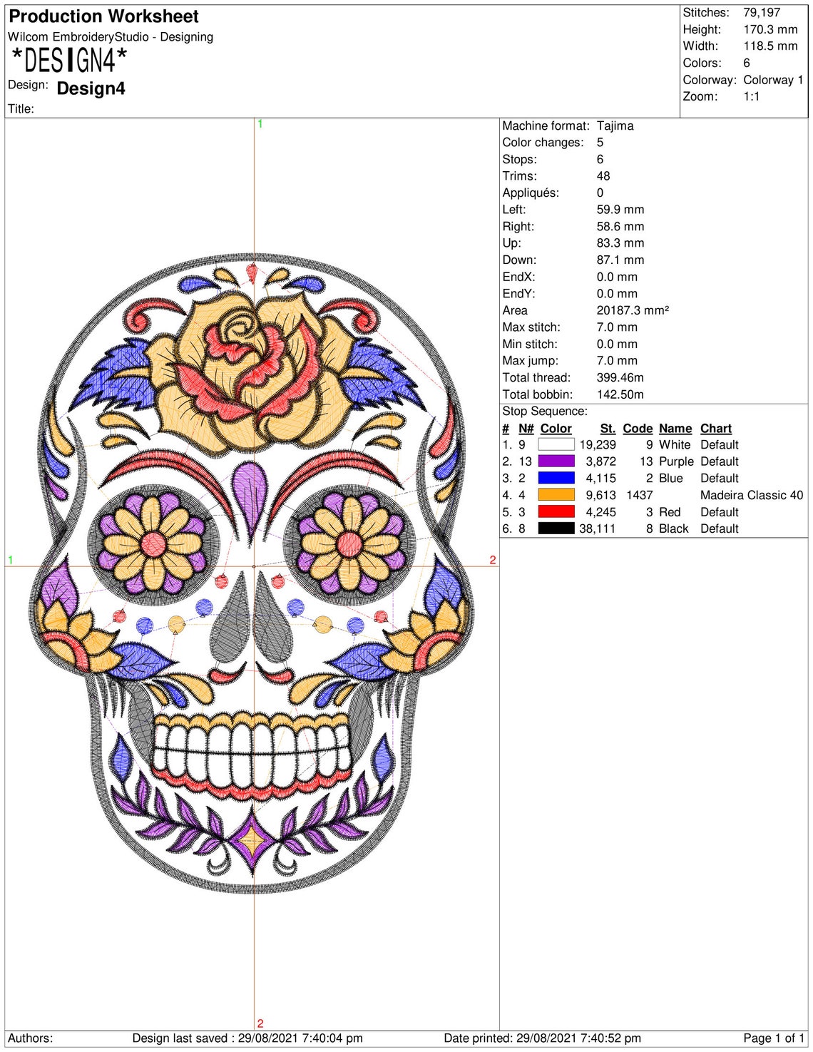 Catrina Mexican Skull Dia de Muertos Diseño de Bordado - Etsy México