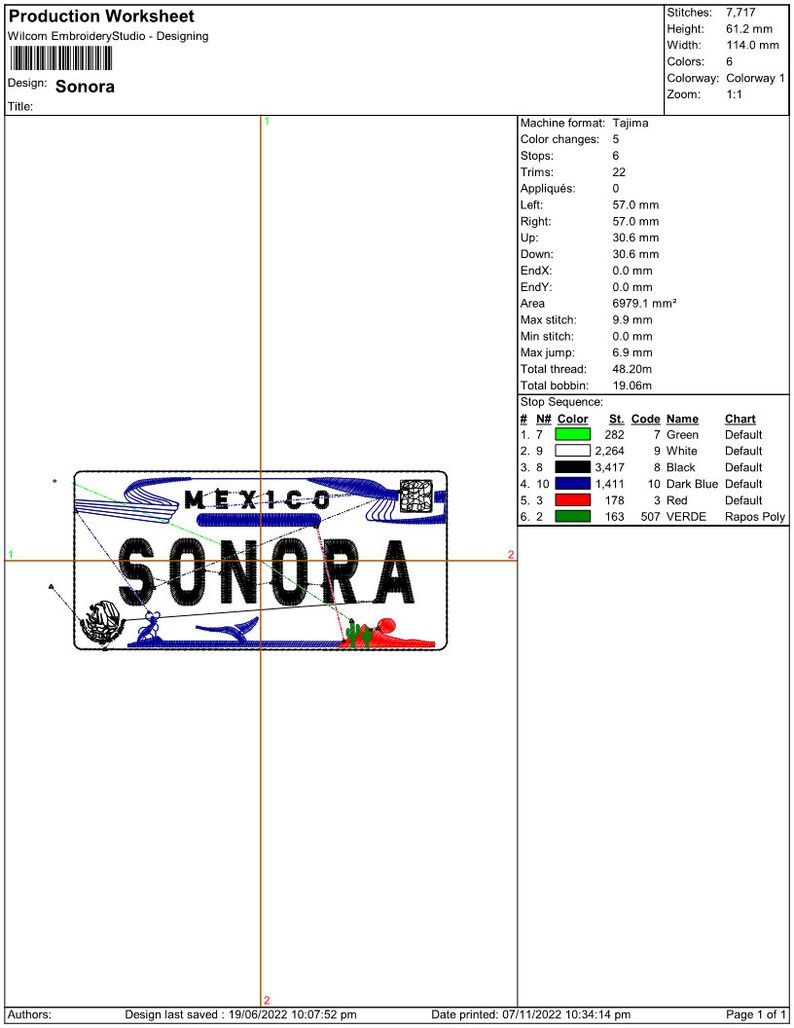 Sonora Car Mexican License Driving Plate Mexico Placa Embroidery ...