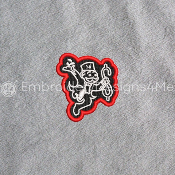 Mr Monopoly Man Jumping Money Black White Red Embroidery | Etsy UK