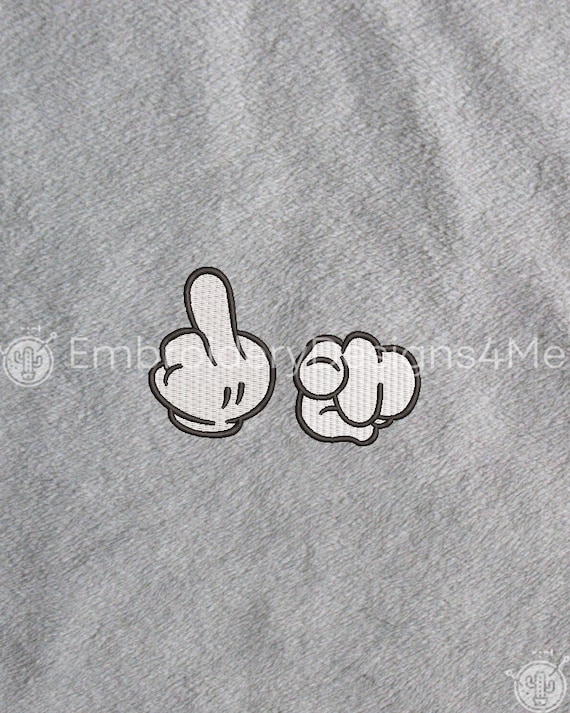 Hands Middle Finger Fck You U Embroidery Design - Etsy