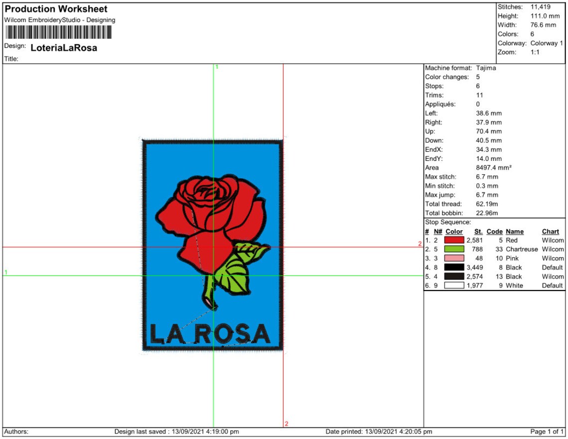 Loteria Mexicana the Rose La Rosa Mexican Bingo Lottery Embroidery ...
