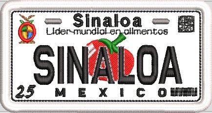 Sinaloa Car Mexican License Driving Plate Mexico Placa Embroidery ...