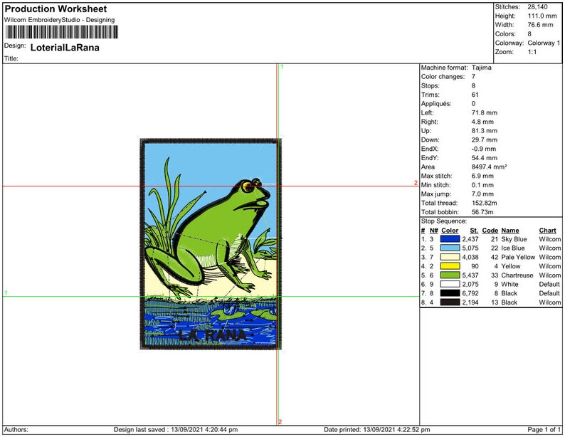 Loteria Mexicana La Rana the Frog Mexican Bingo Lottery Embroidery ...