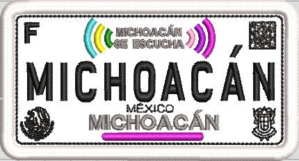 Michoacan Car Mexican License Driving Plate Mexico Placa Embroidery ...