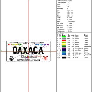 Oaxaca Car Mexican License Driving Plate Mexico Placa Embroidery ...