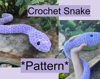 Large Chonky Snake Plushie Pattern Crochet Pattern English Pattern ...