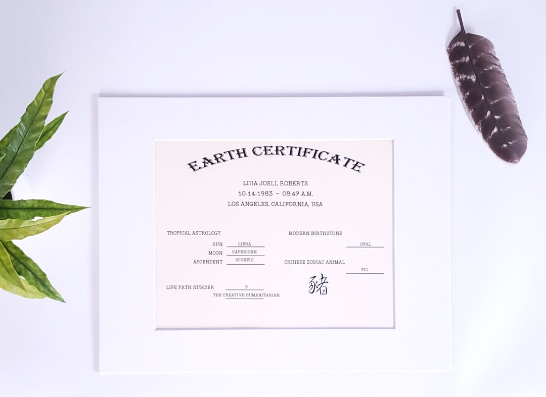 Personalized Earth Certificate - Etsy