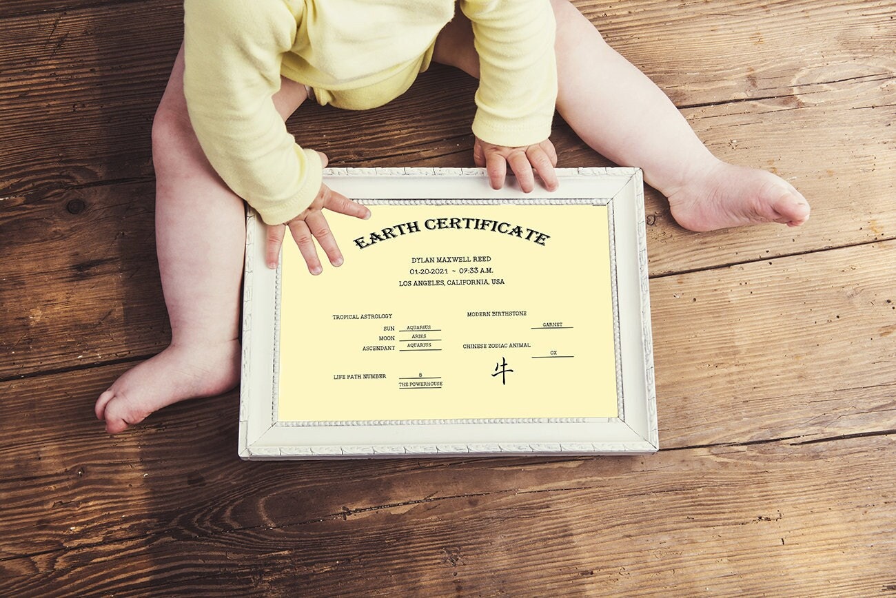 Personalized Earth Certificate - Etsy