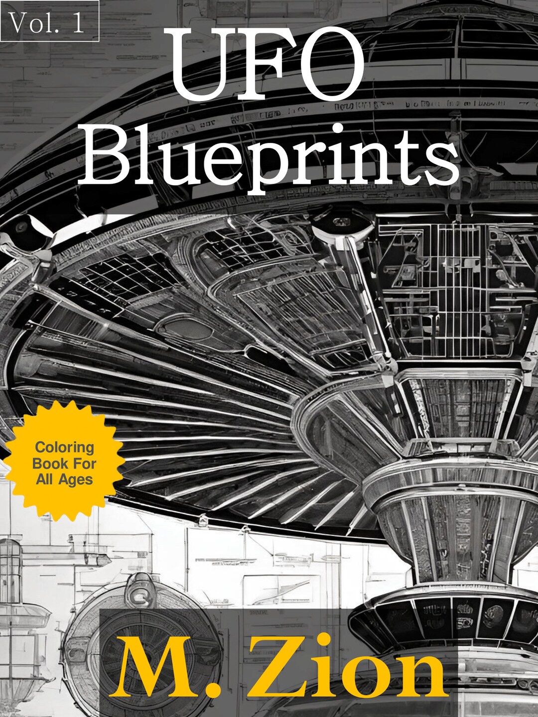 UFO Blueprints Metallic Coloring Book Vol 1. original Art - Etsy