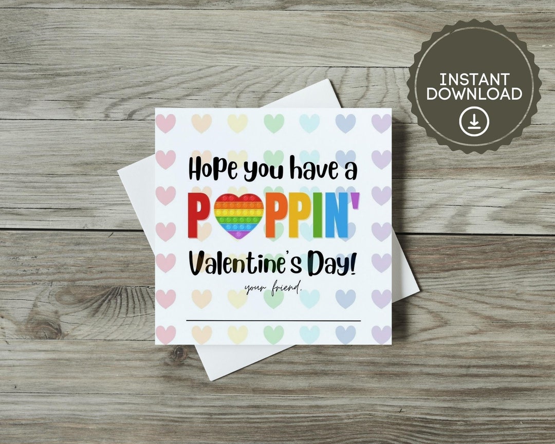 Pop It Valentine's Cards | Kids' Pop It Valentine's | Rainbow Pop It ...