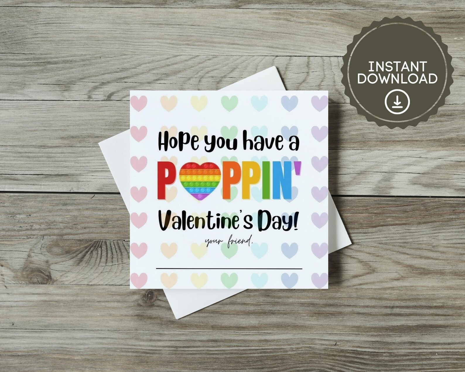 Pop It Valentine's Cards | Kids' Pop It Valentine's | Rainbow Pop It ...