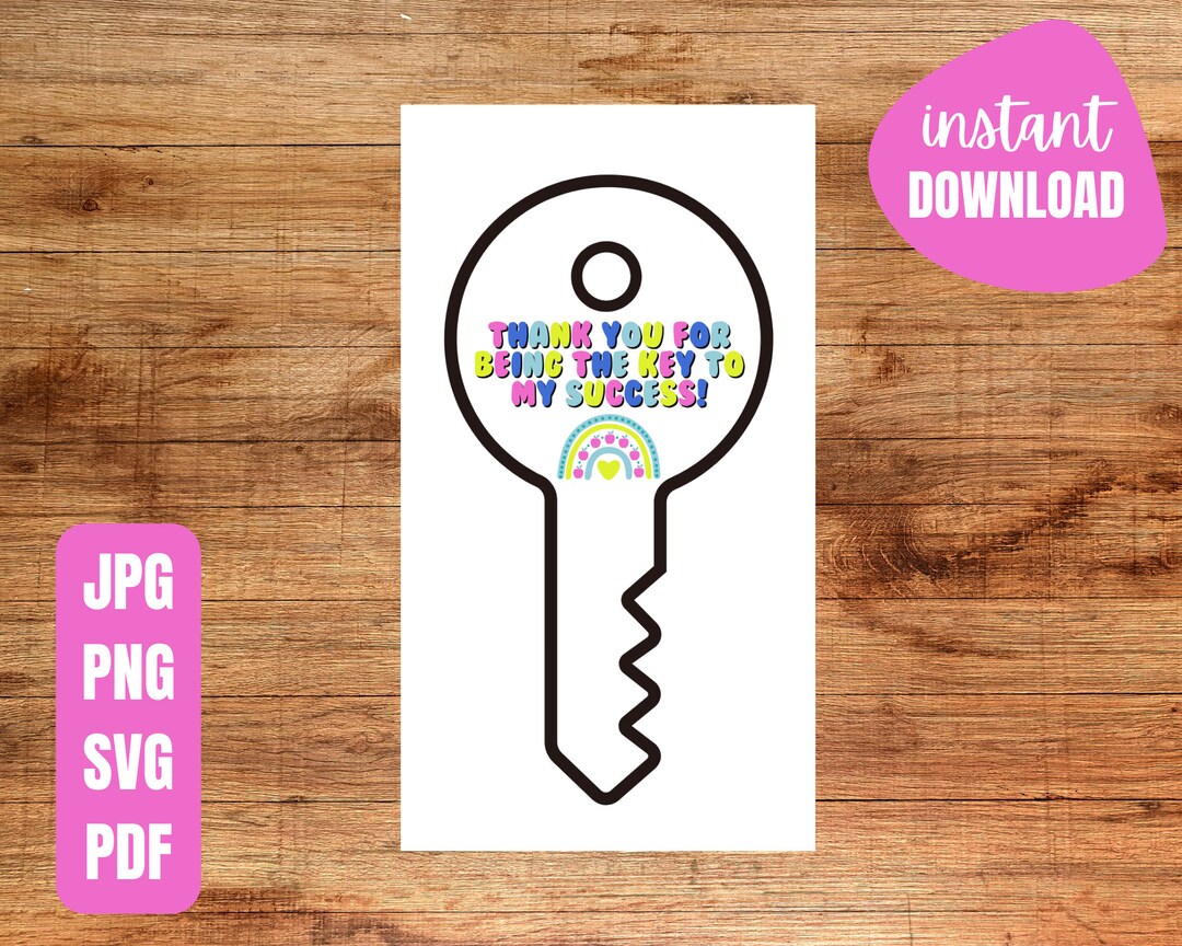 Thankyou for Being the Key to Success Gift Tag | Teacher Appreciation ...