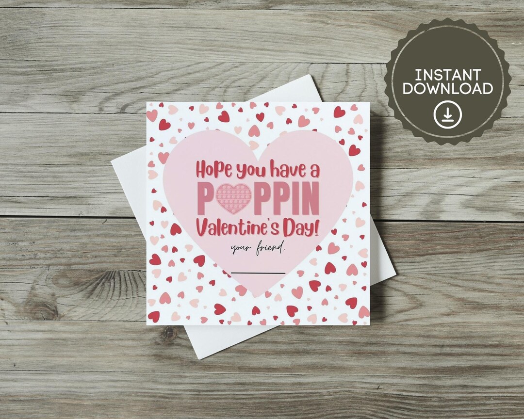 Pop It Valentine's Cards | Kids' Pop It Valentine's | Pop It Valentines ...