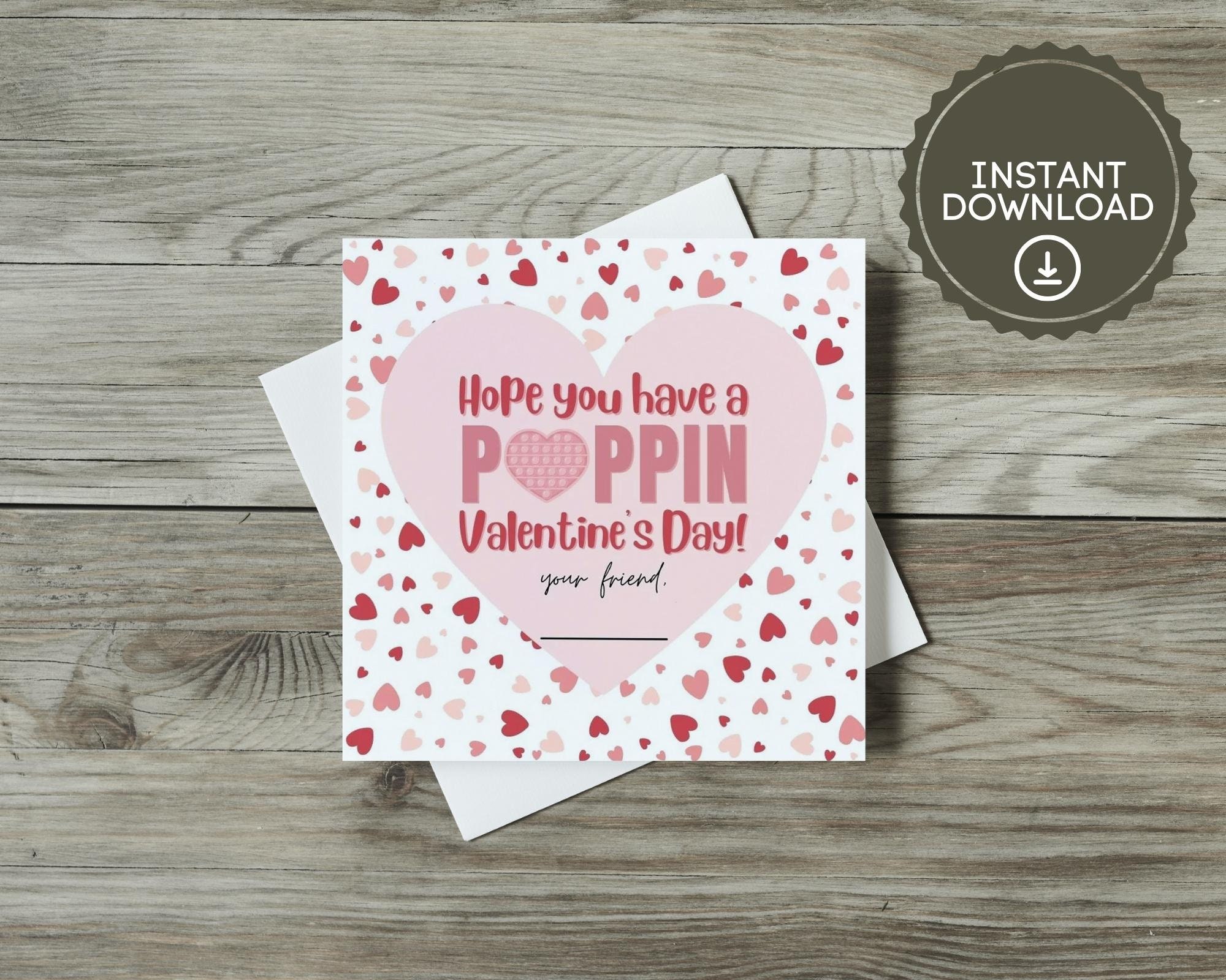 Pop It Valentine's Cards Kids' Pop It Valentine's Pop It Valentines ...