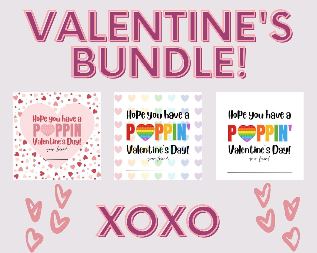 Pop It Valentine's Cards | Kids' Pop It Valentine's | Rainbow Pop It ...