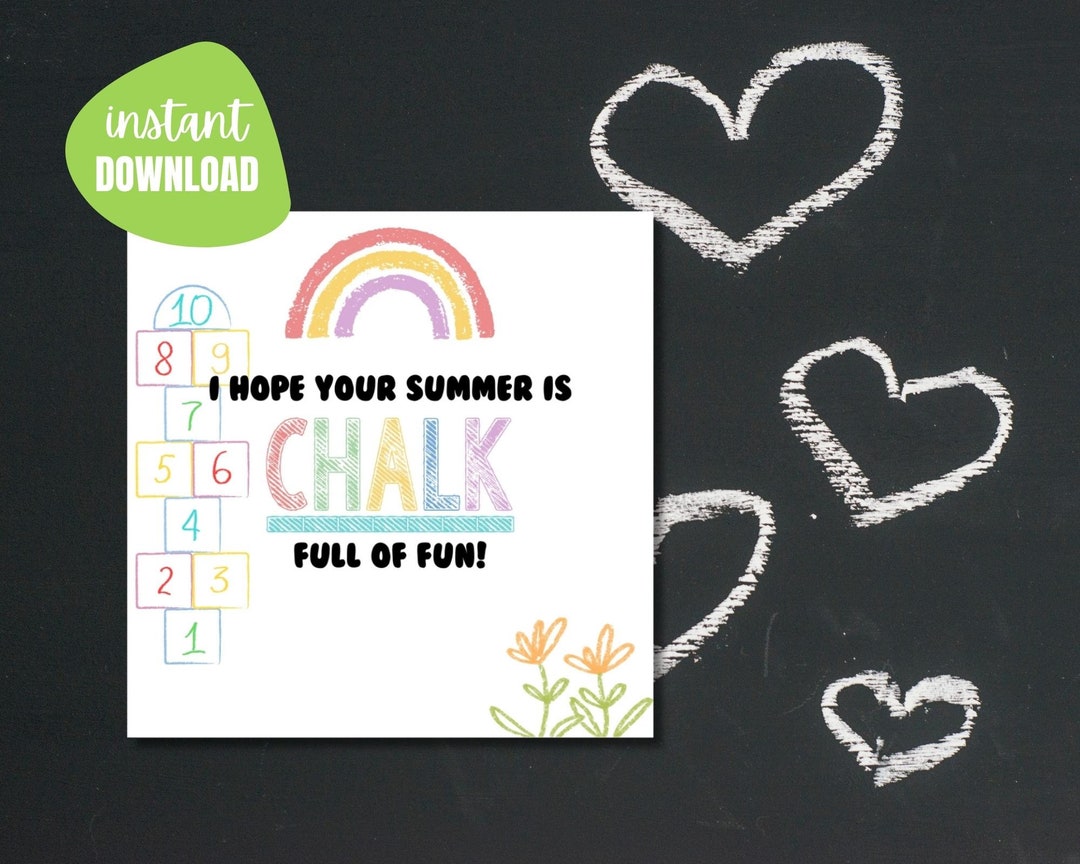 Chalk End of Year Gift Tag: Printable Card (digital Download) - Etsy
