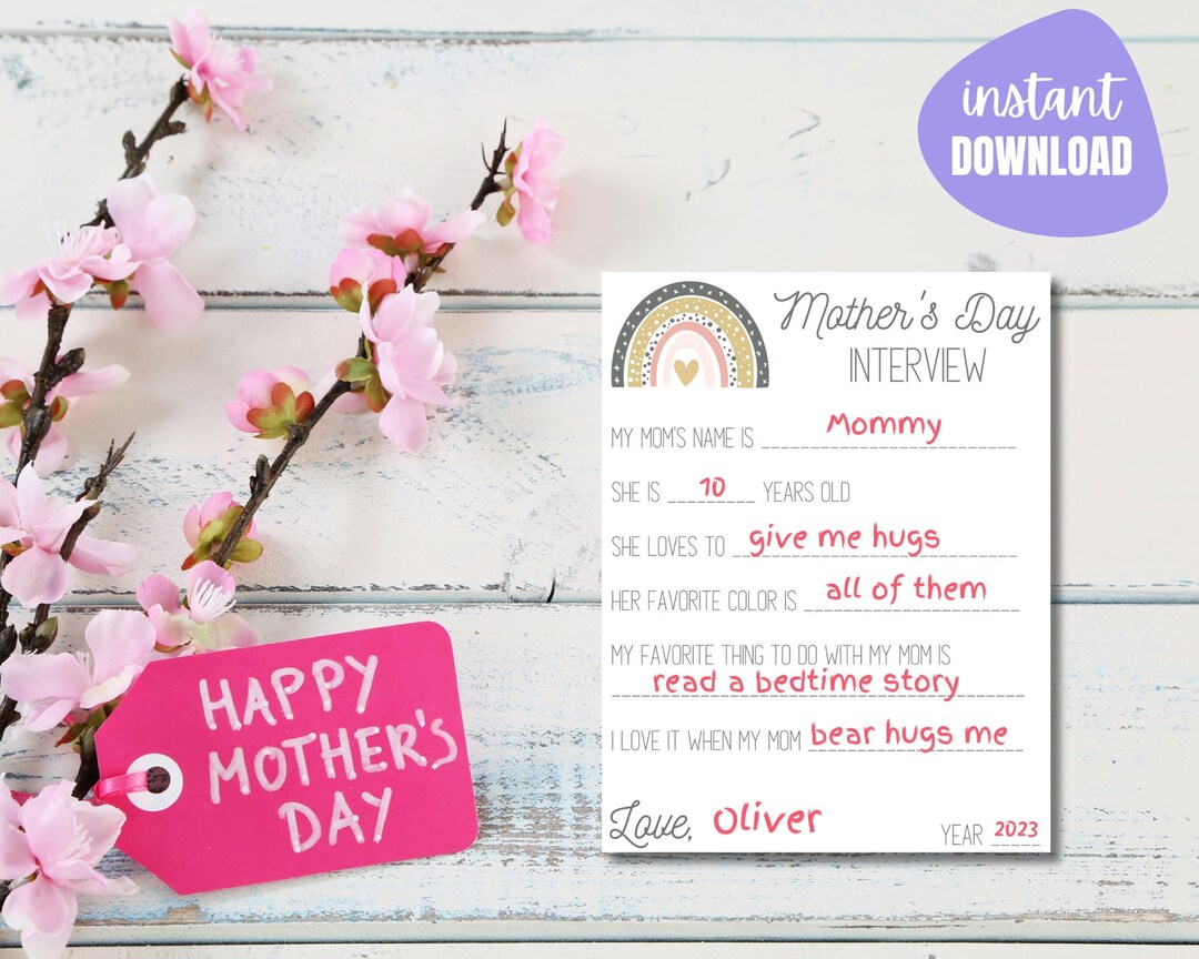 Mother's Day Interview | Digital Download | Instant Download ...