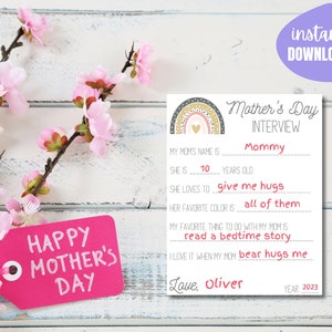 Mother's Day Interview | Digital Download | Instant Download ...