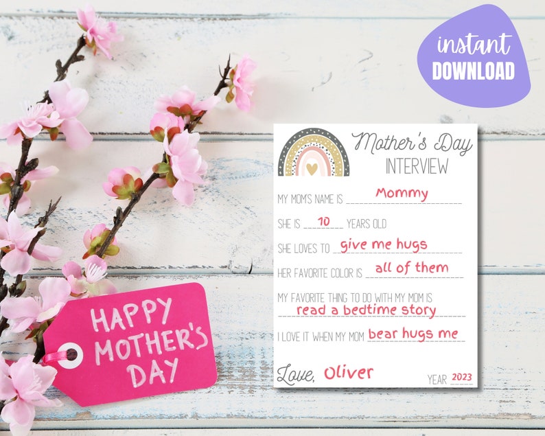 Mother's Day Interview | Digital Download | Instant Download ...