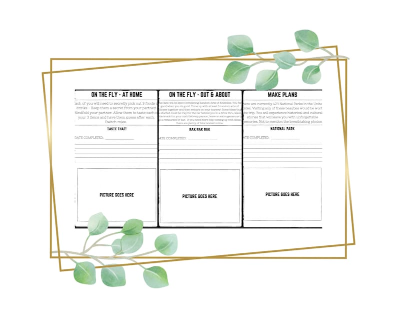 Printable Date Book Unique Wedding Gift Instant Date Ideas Couple's ...