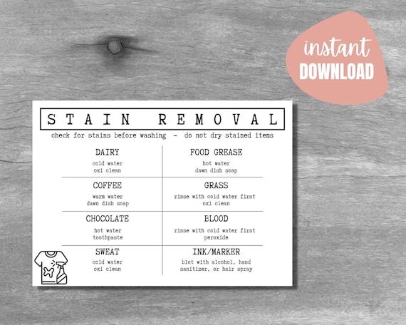 Ultimate Stain Removal Chart