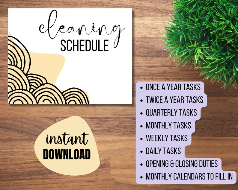 Printable Cleaning Checklist Printable Planner Instant Download ADHD ...