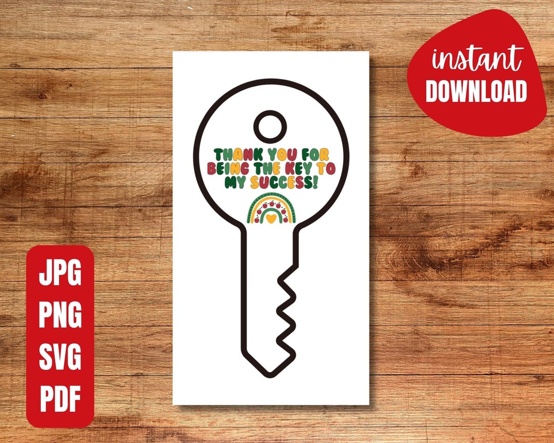 Thankyou for Being the Key to Success Gift Tag | Teacher Appreciation ...