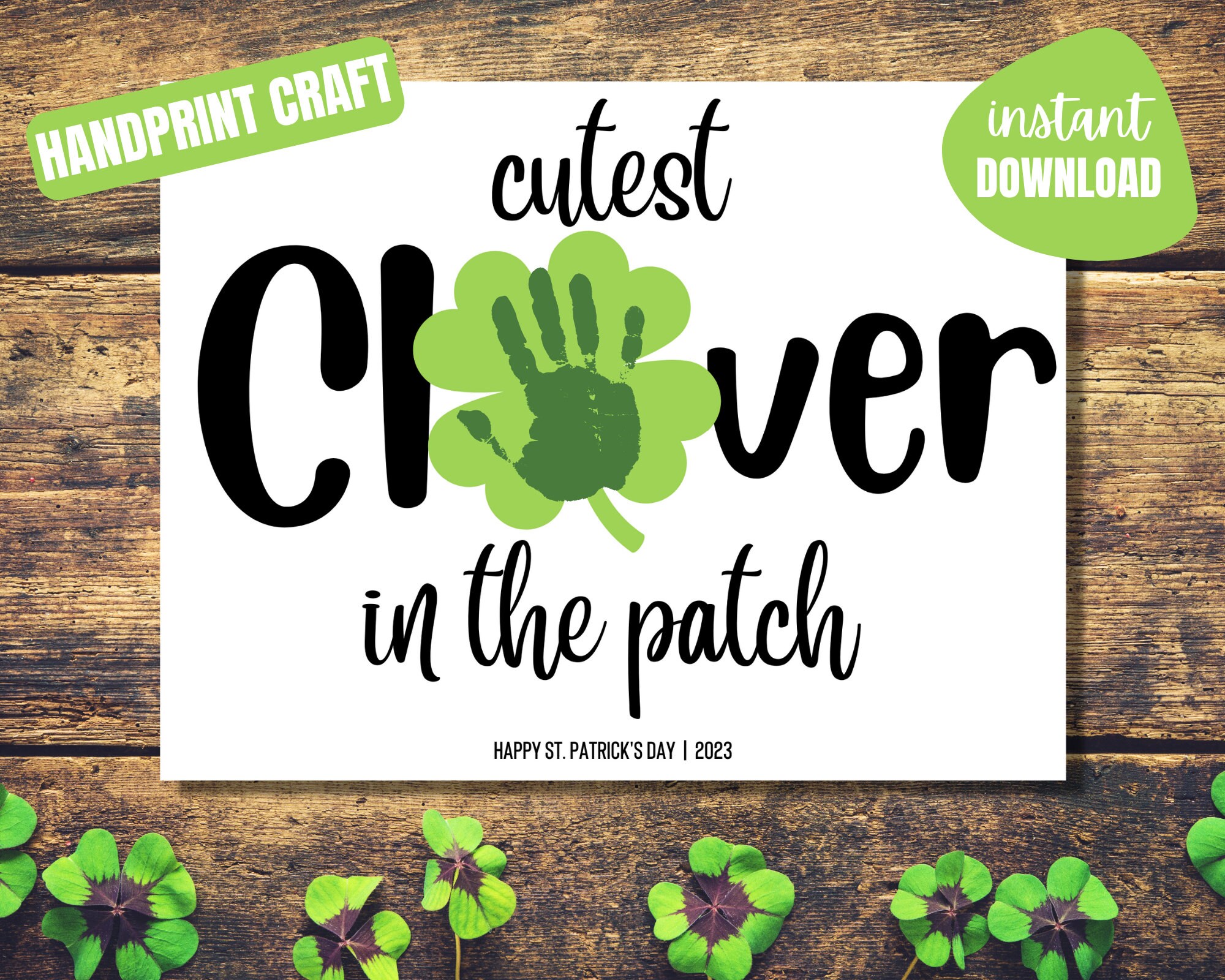 Cutest Clover in the Patch Handprint | St Patricks Craft | St Patricks ...